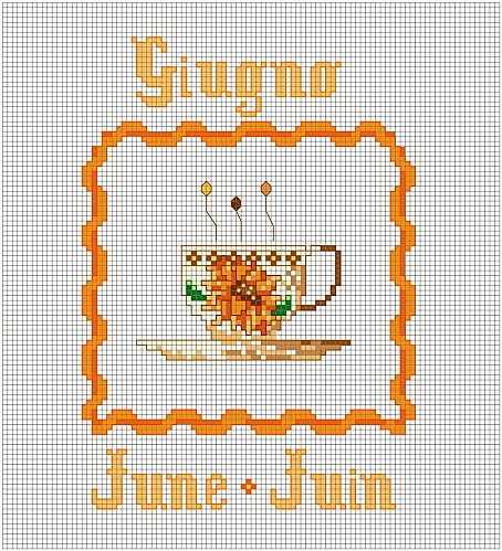 June Tea Cup Project – Cross-Stitch