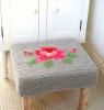 Inspiration: Cross Stitch on Crochet Footstool – Cross-Stitch
