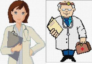 Male and Female Doctors to Cross Stitch – Cross-Stitch