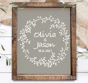 Modern Wedding Cross Stitch Pattern – Cross-Stitch