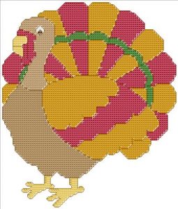 Pretty Turkey Cross Stitch Pattern – Cross-Stitch